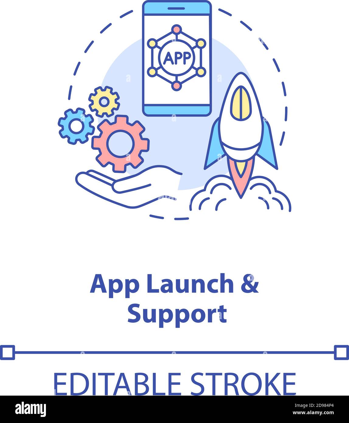 App launch and support concept icon Stock Vector Image & Art - Alamy