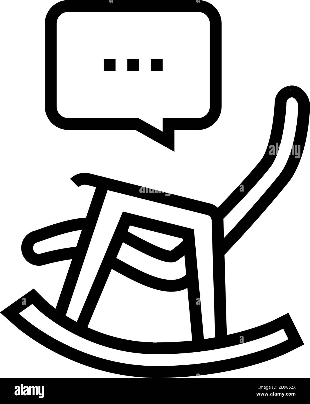 rocking chair line icon vector illustration sign Stock Vector Image ...
