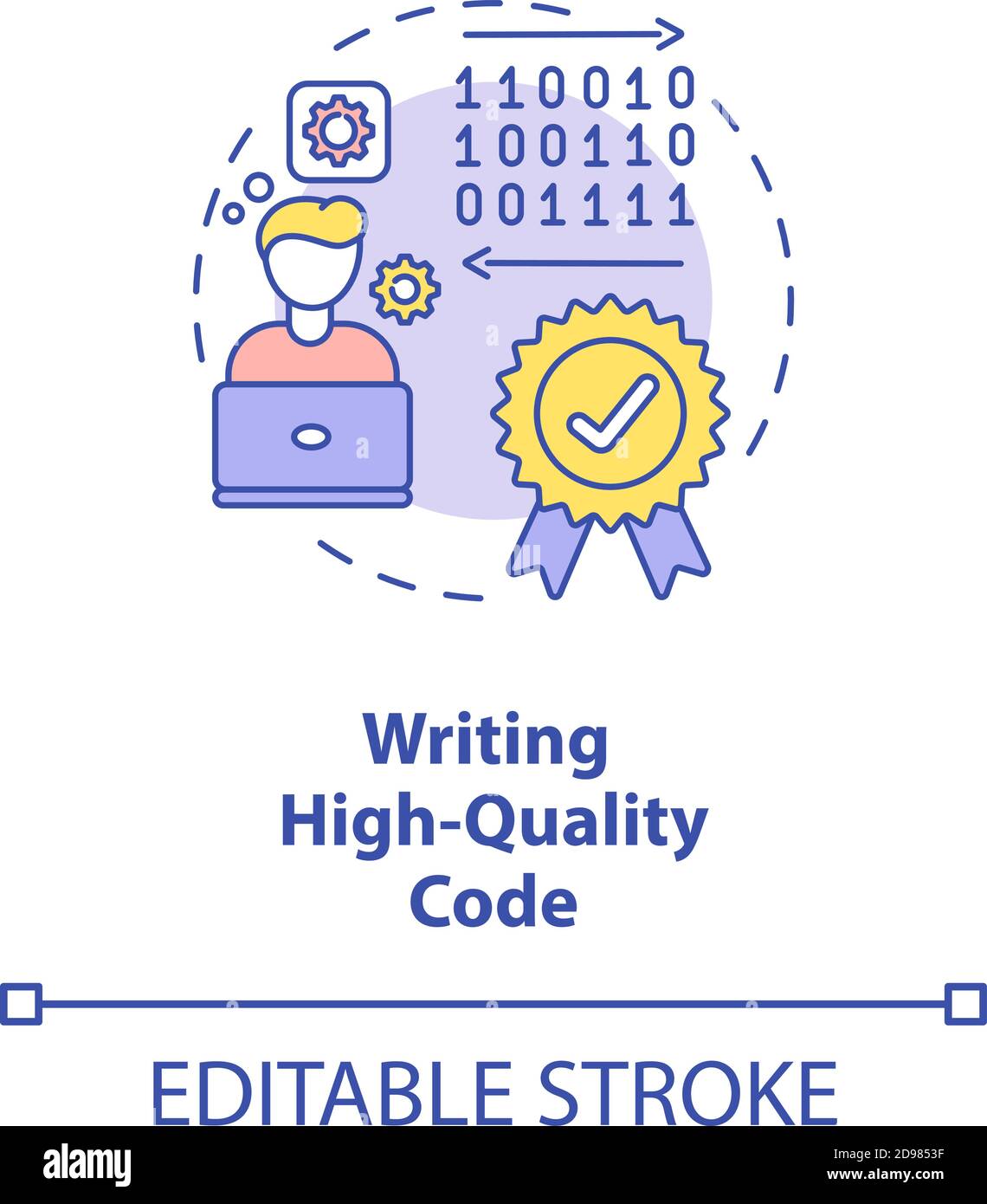 Writing high quality code concept icon Stock Vector Image & Art - Alamy