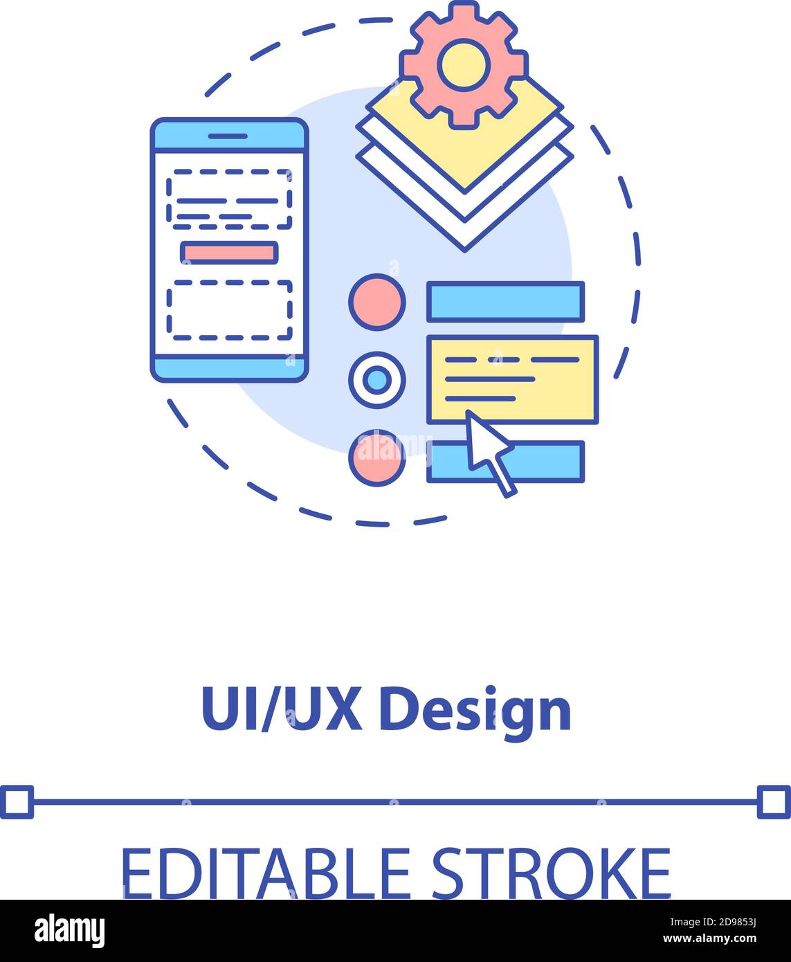 UI and UX design concept icon Stock Vector Image & Art - Alamy