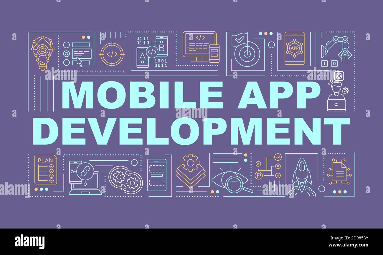 Mobile application development word concepts banner Stock Vector Image ...