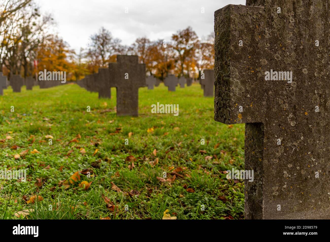 German military cemetery at the Vienna Central Cemetery on a cloudy ...