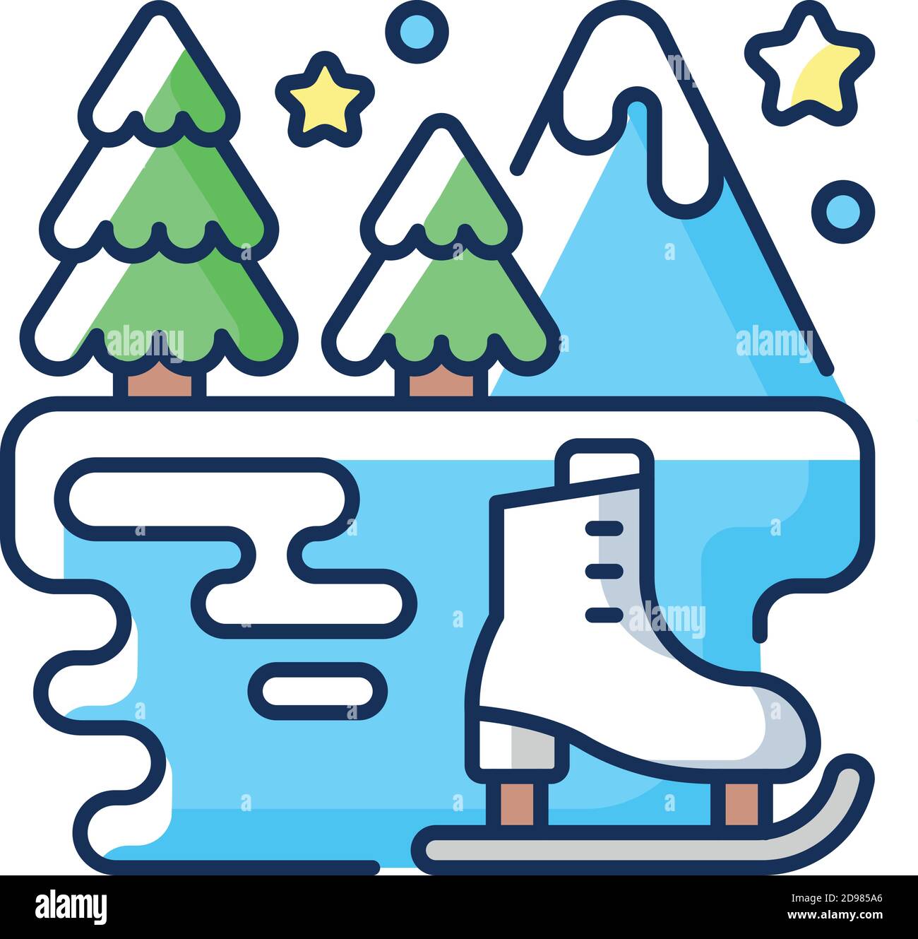 Outdoor ice skating RGB color icon Stock Vector Image & Art - Alamy