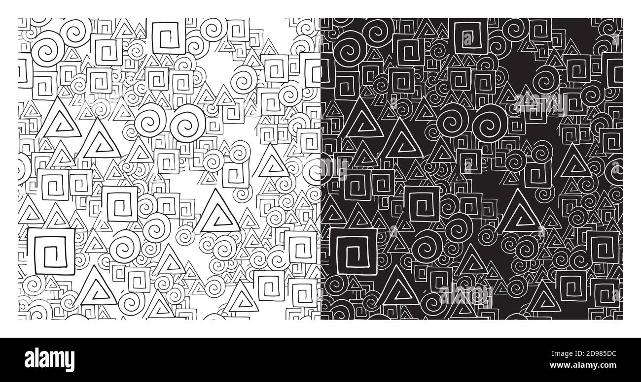 Vector abstract seamless pattern set. Texture background, circle ...