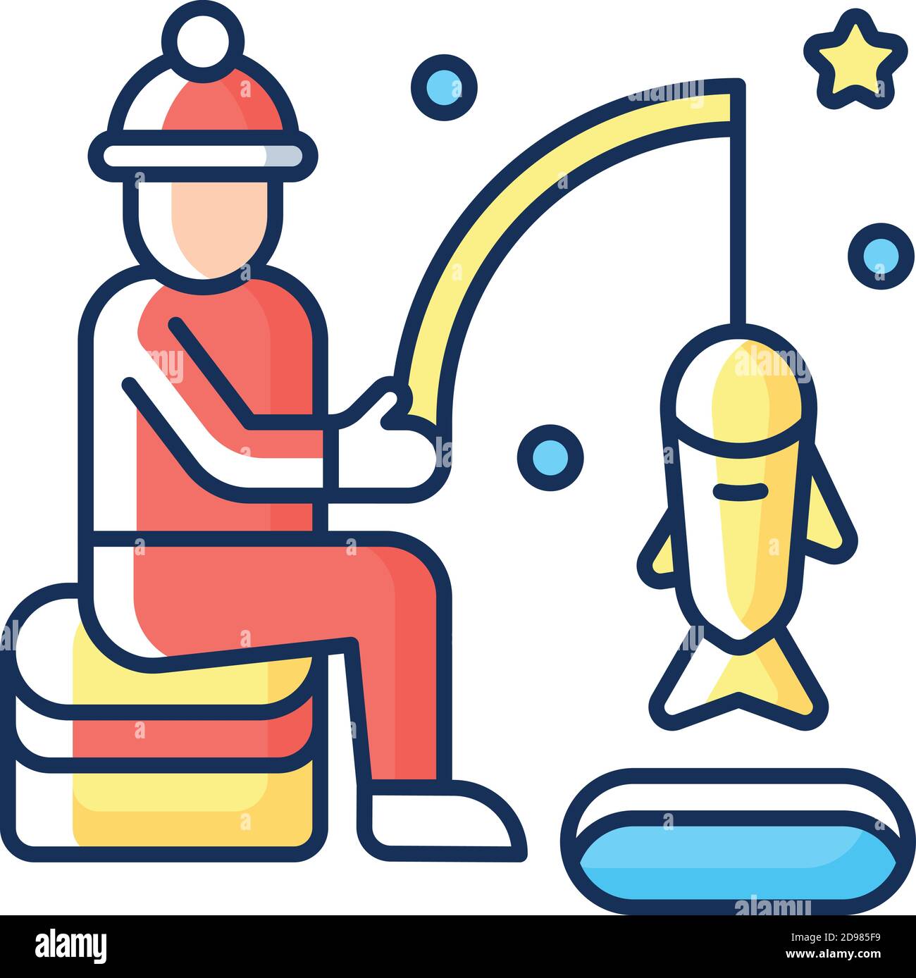 Ice fishing RGB color icon Stock Vector Image & Art - Alamy