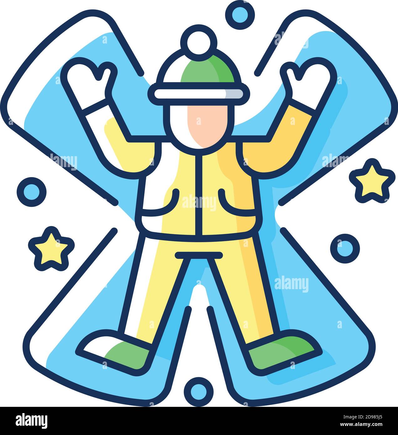 Vector illustration snow angel boy hi-res stock photography and images ...