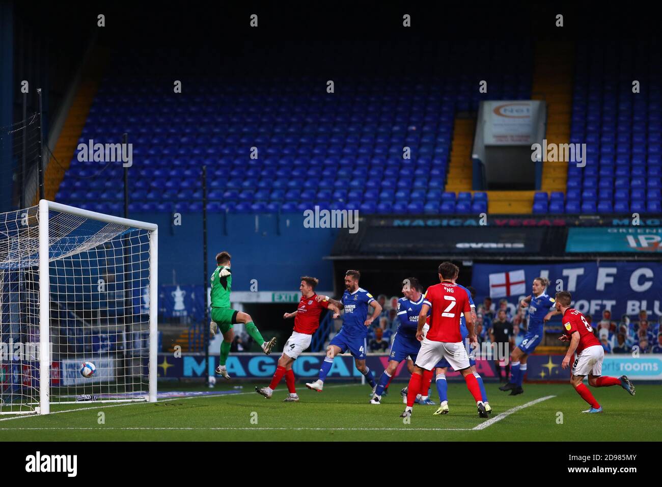 Oliver Hawkins of Ipswich Town scores the opening goal , 1-0 - Ipswich ...