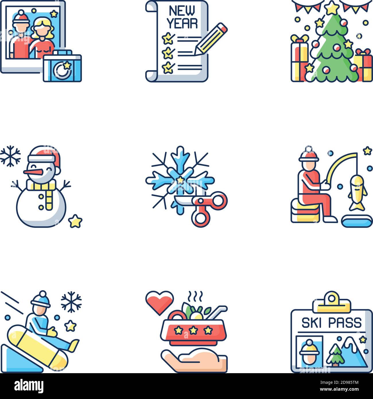 Festive holiday RGB color icons set Stock Vector Image & Art - Alamy