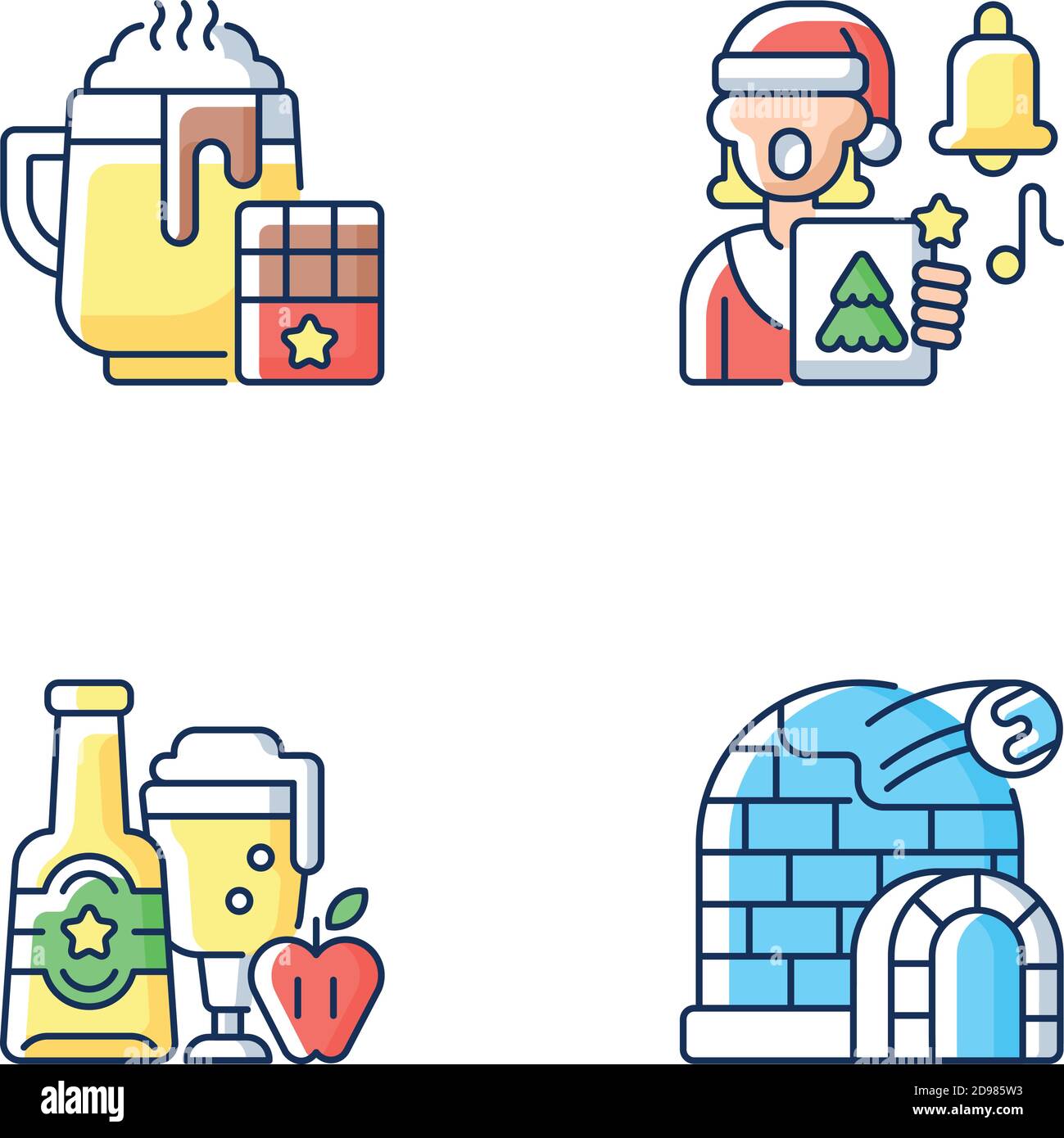 Christmas holiday RGB color icons set Stock Vector Image & Art - Alamy