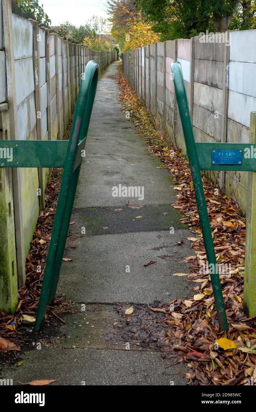The public footpath 'A' frame barrier to stop misuse of the path by ...