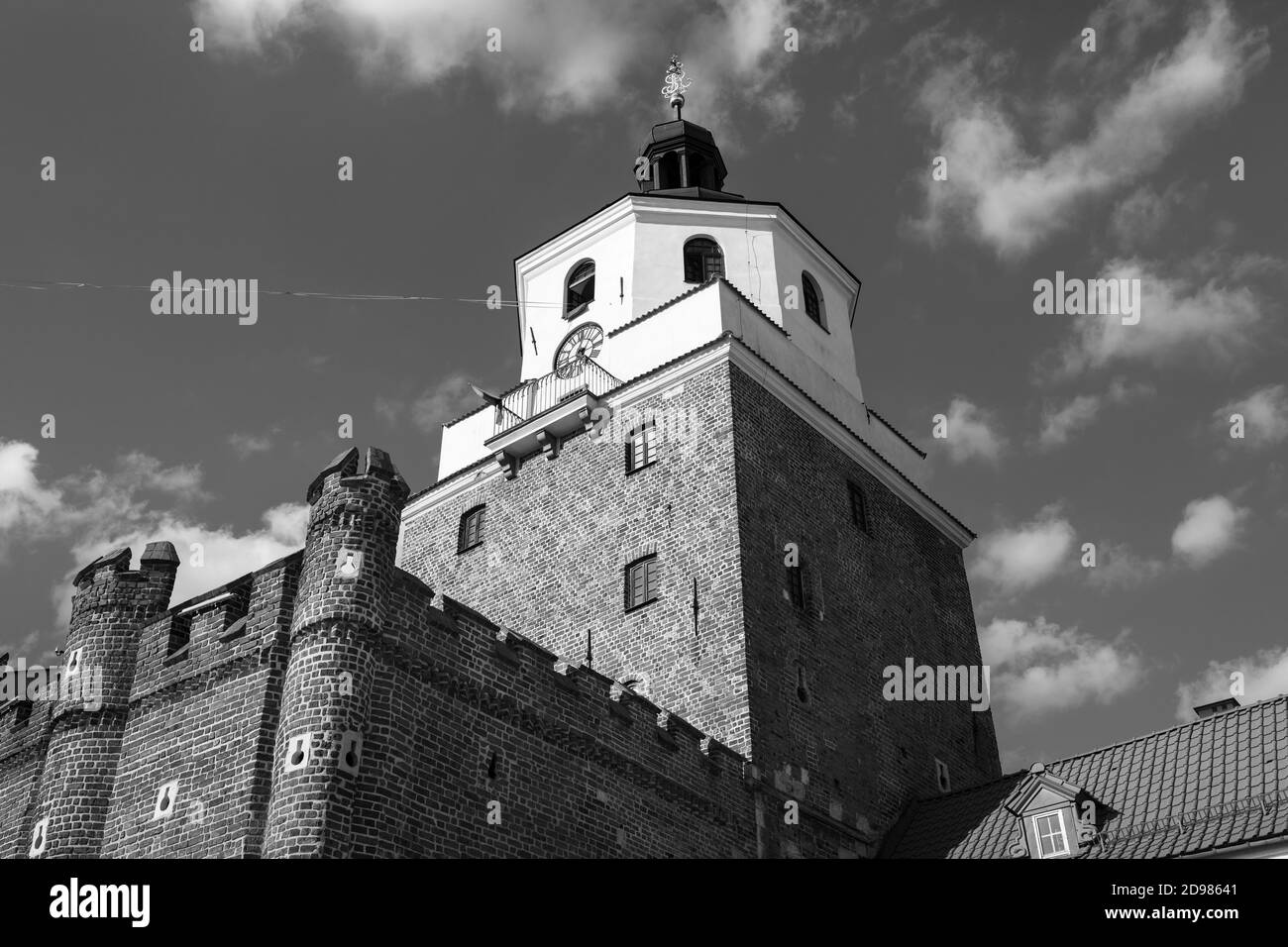 Lublin, Poland - Jul 27, 2018: Black and white image of the streets and ...