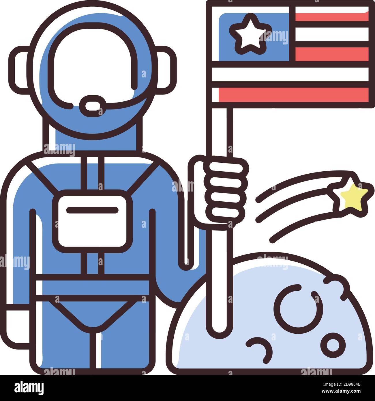 Cosmonaut exploration icon outline Cut Out Stock Images & Pictures - Alamy