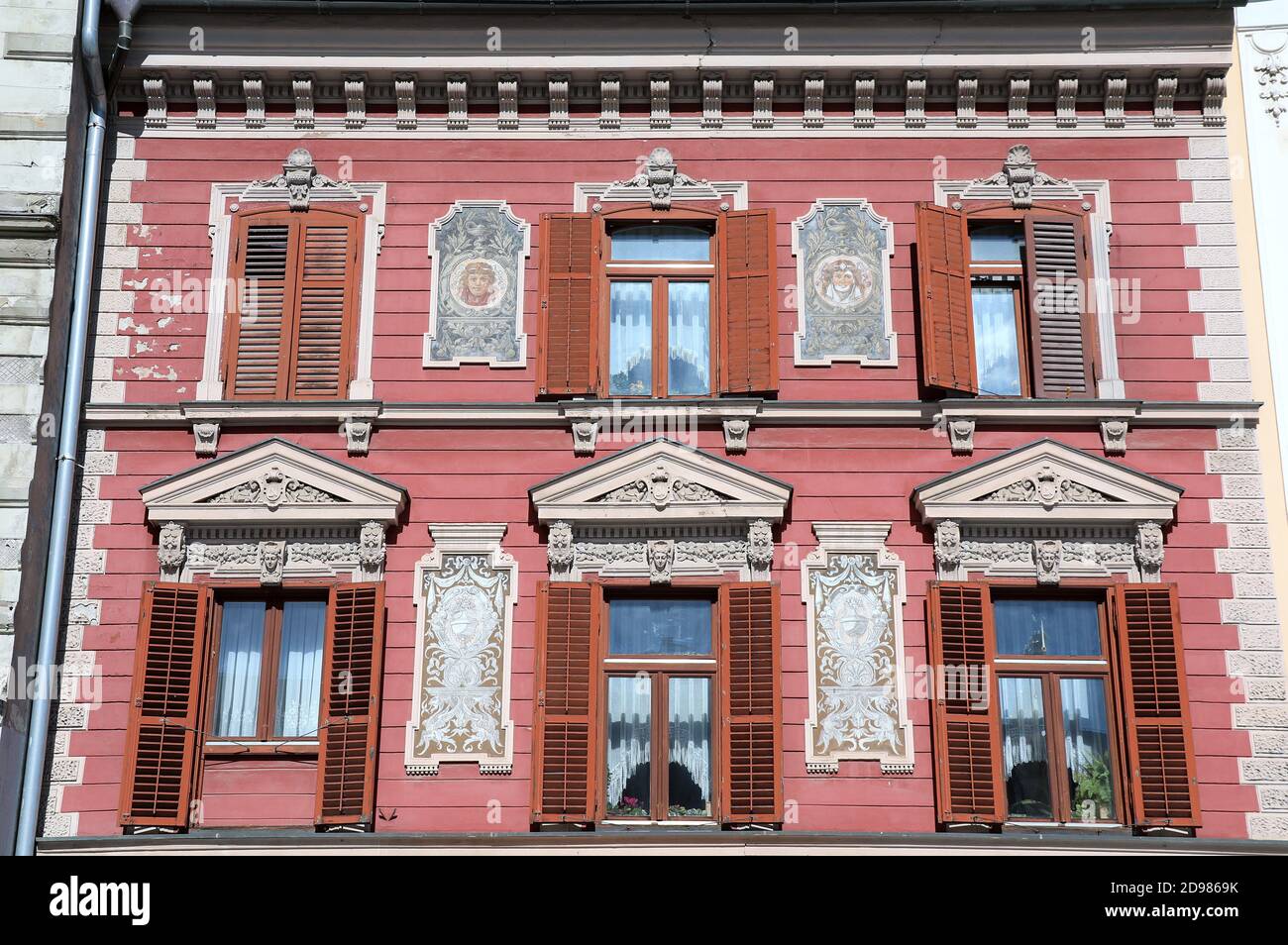 Historic building facade at Glavni Trg which is the main square in ...