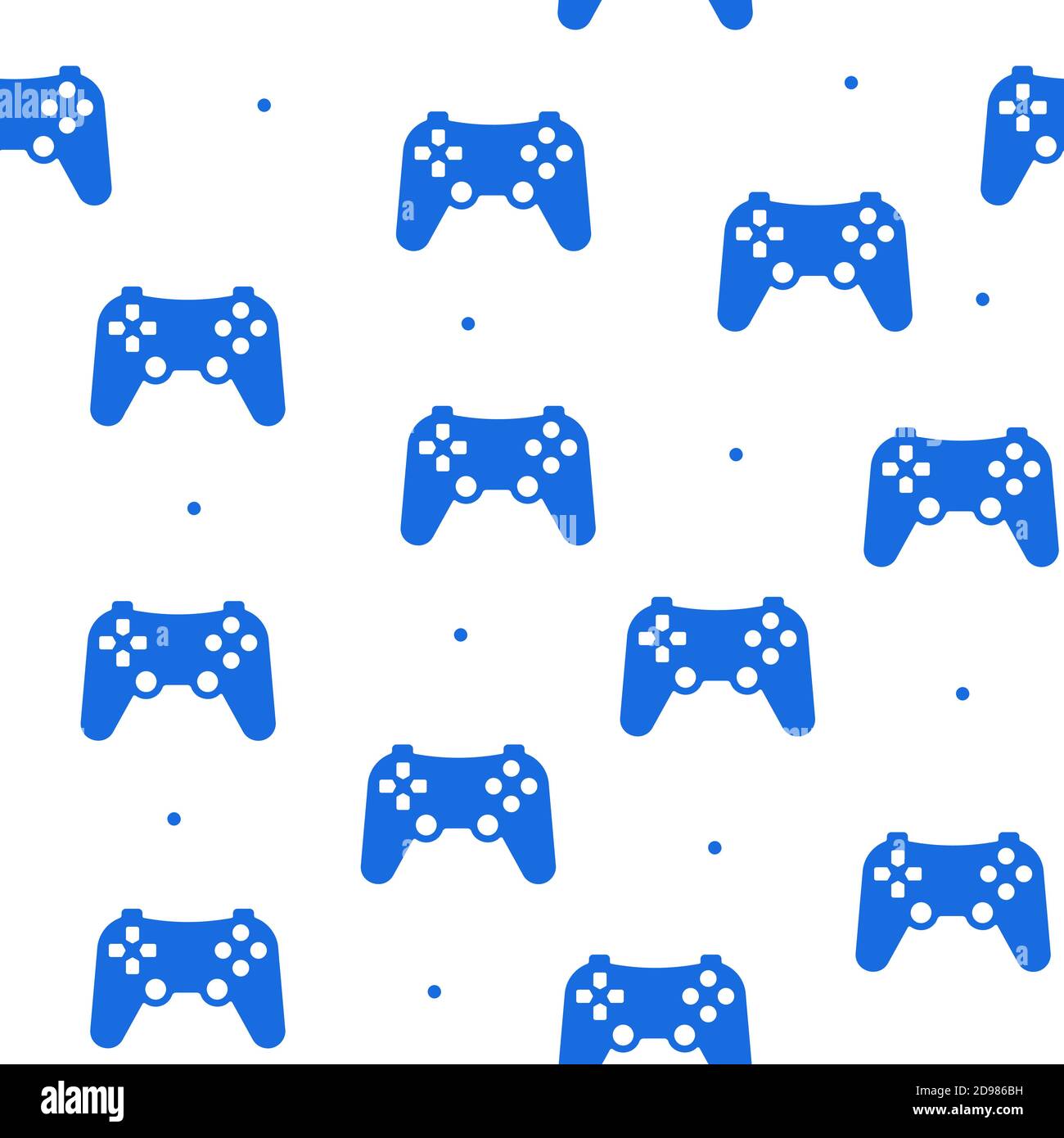 Seamless pattern of the game joystick in a flat style on a white ...