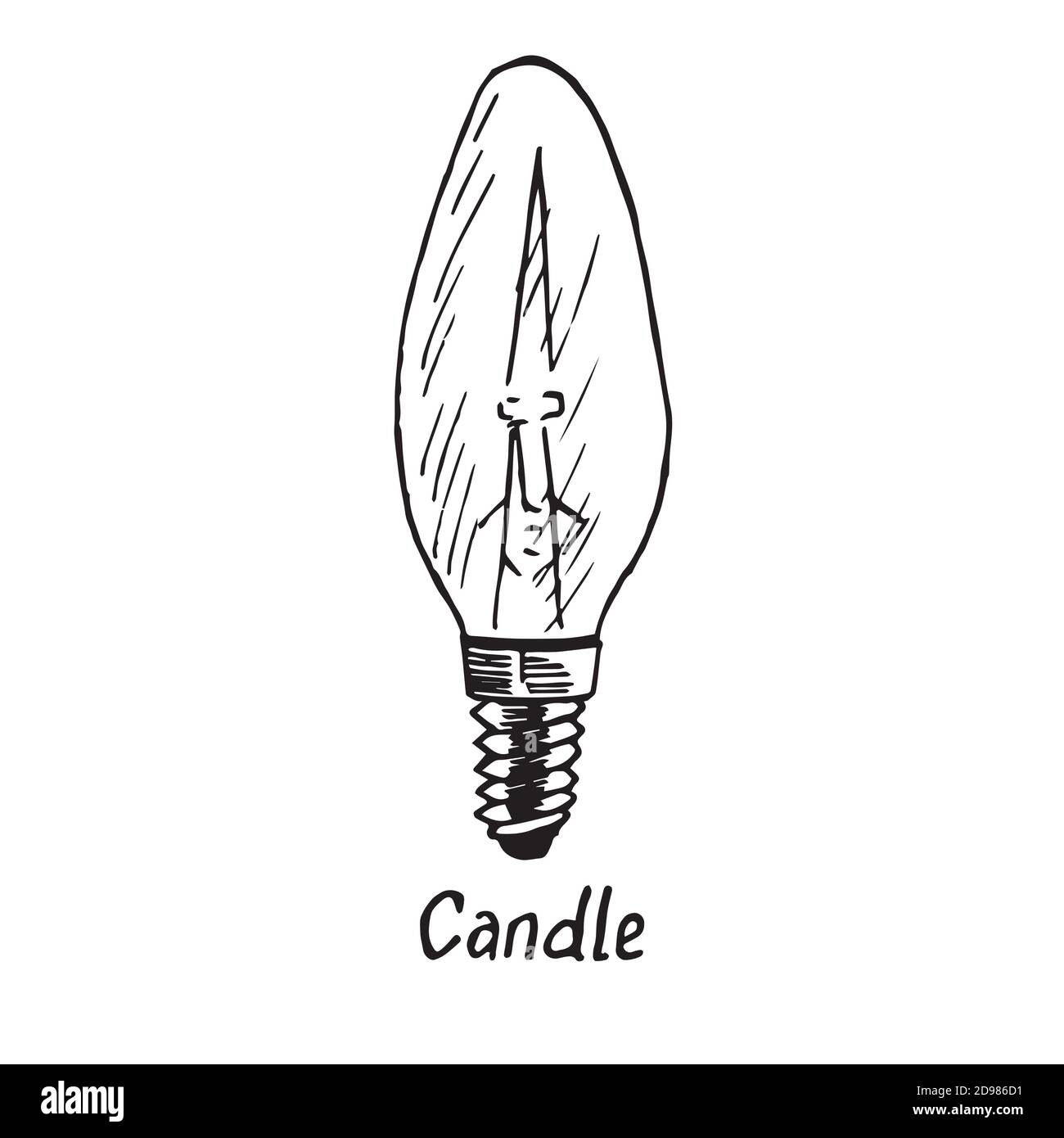 Candle lamp type, woodcut style design, hand drawn doodle, sketch ...