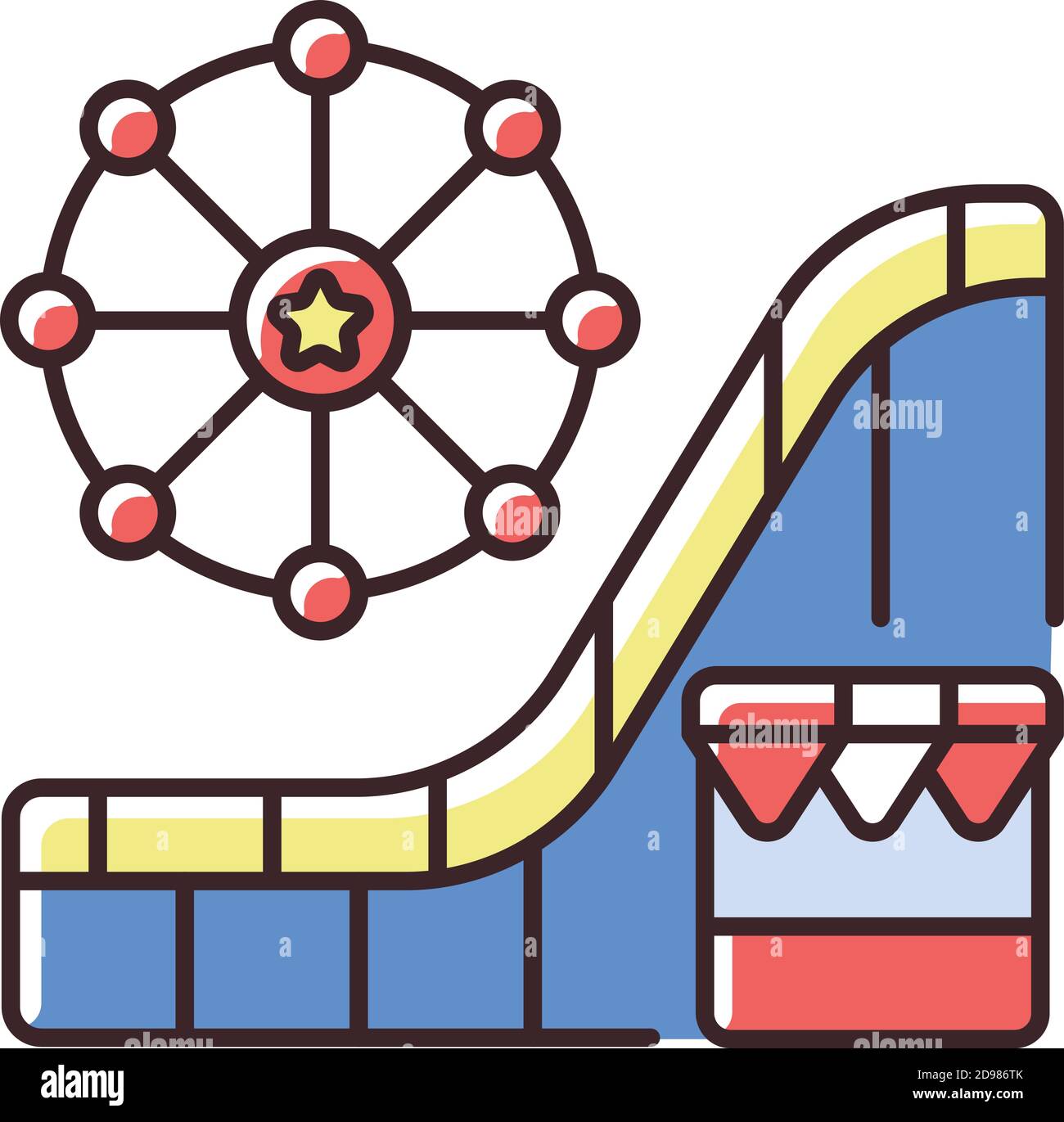 Rollercoaster amusement park color Stock Vector Images - Alamy