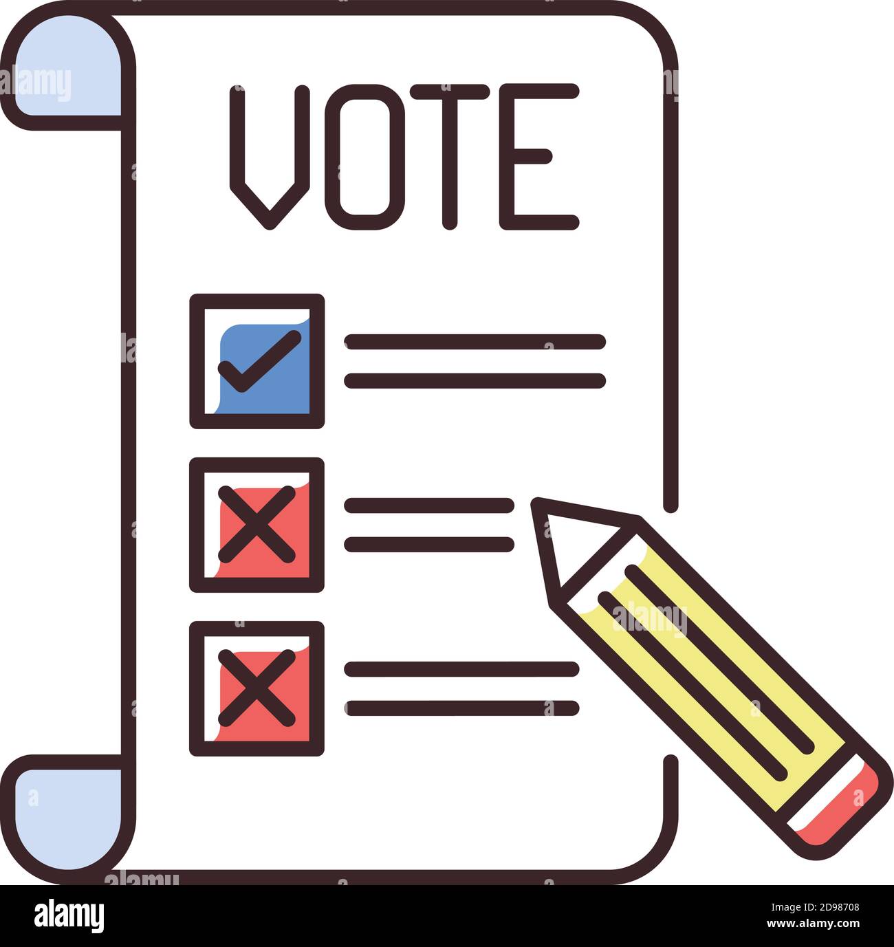 Voting ballot RGB color icon Stock Vector Image & Art - Alamy