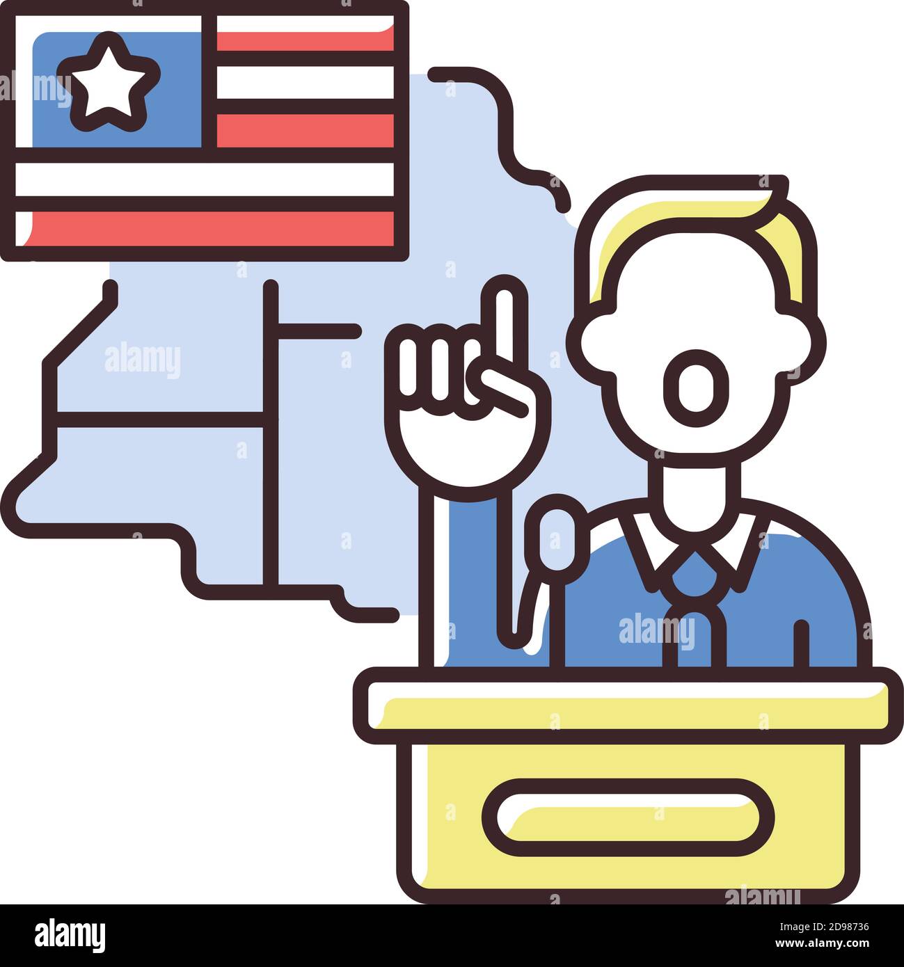 Campaign trail RGB color icon Stock Vector Image & Art - Alamy