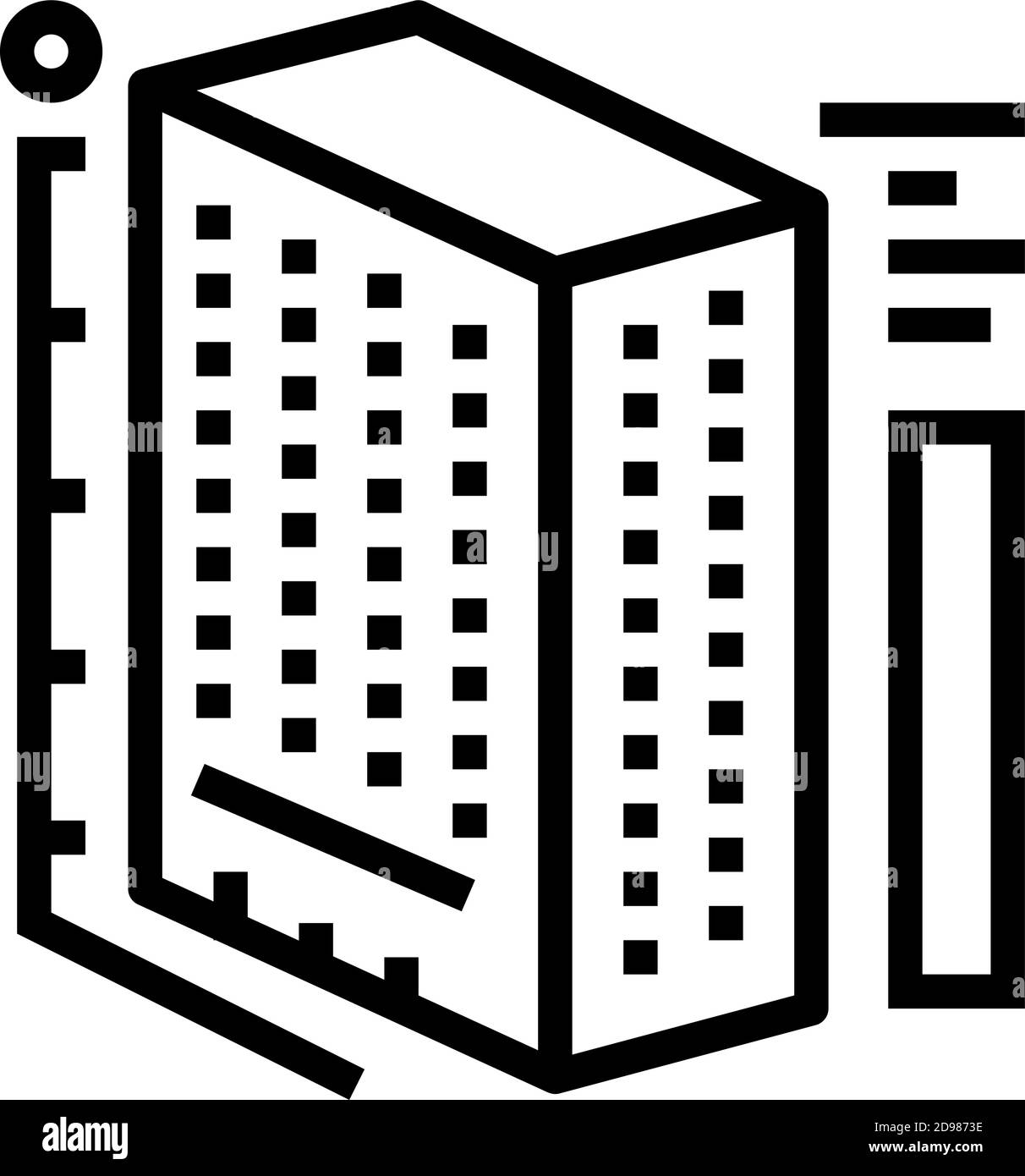 building construction sizes modeling line icon vector illustration ...