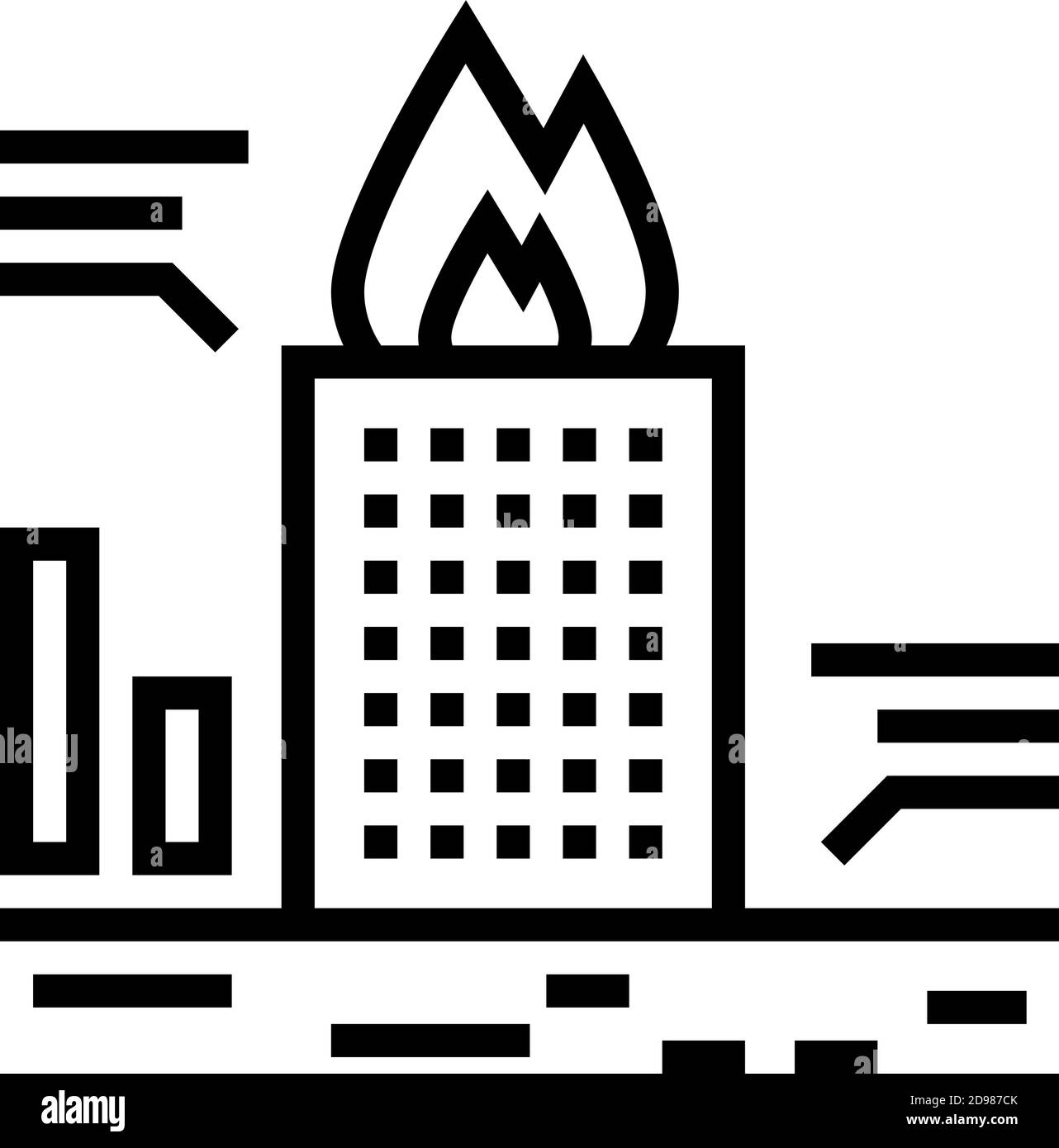 skyscraper fire test line icon vector illustration Stock Vector Image ...