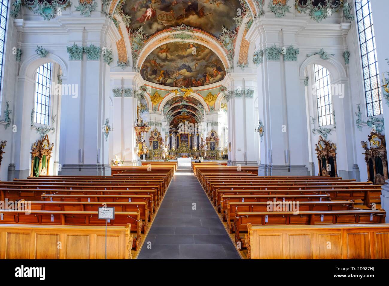 Inside Cathedral of St.Gallen (former Benedictine Abbey of St. Gall ...