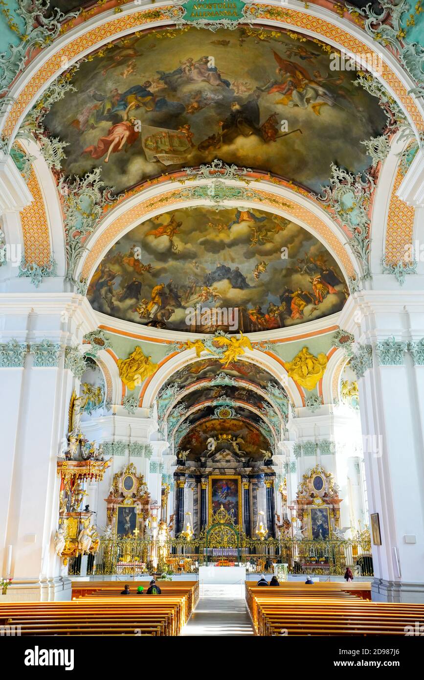 Inside Cathedral of St.Gallen (former Benedictine Abbey of St. Gall ...