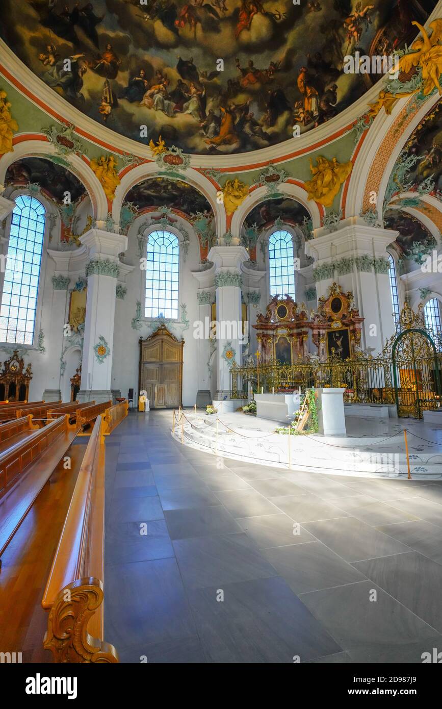 Painting depicting paradise with Holy Trinity in the centre surrounded ...