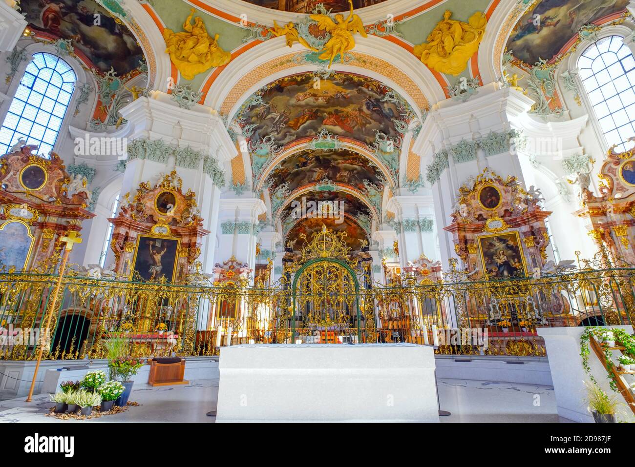 Inside Cathedral of St.Gallen (former Benedictine Abbey of St. Gall ...