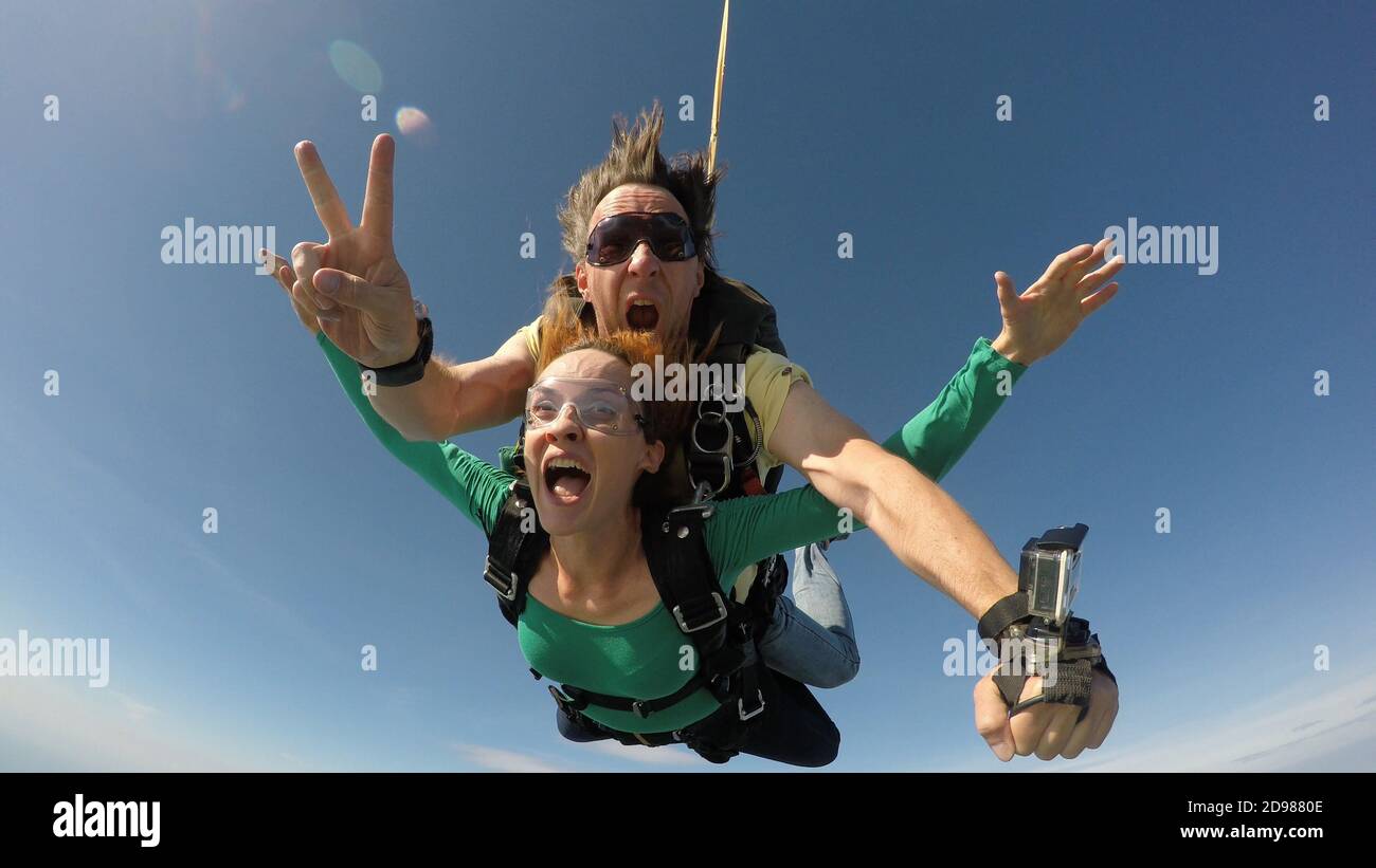Tandem skydive female hi-res stock photography and images - Alamy