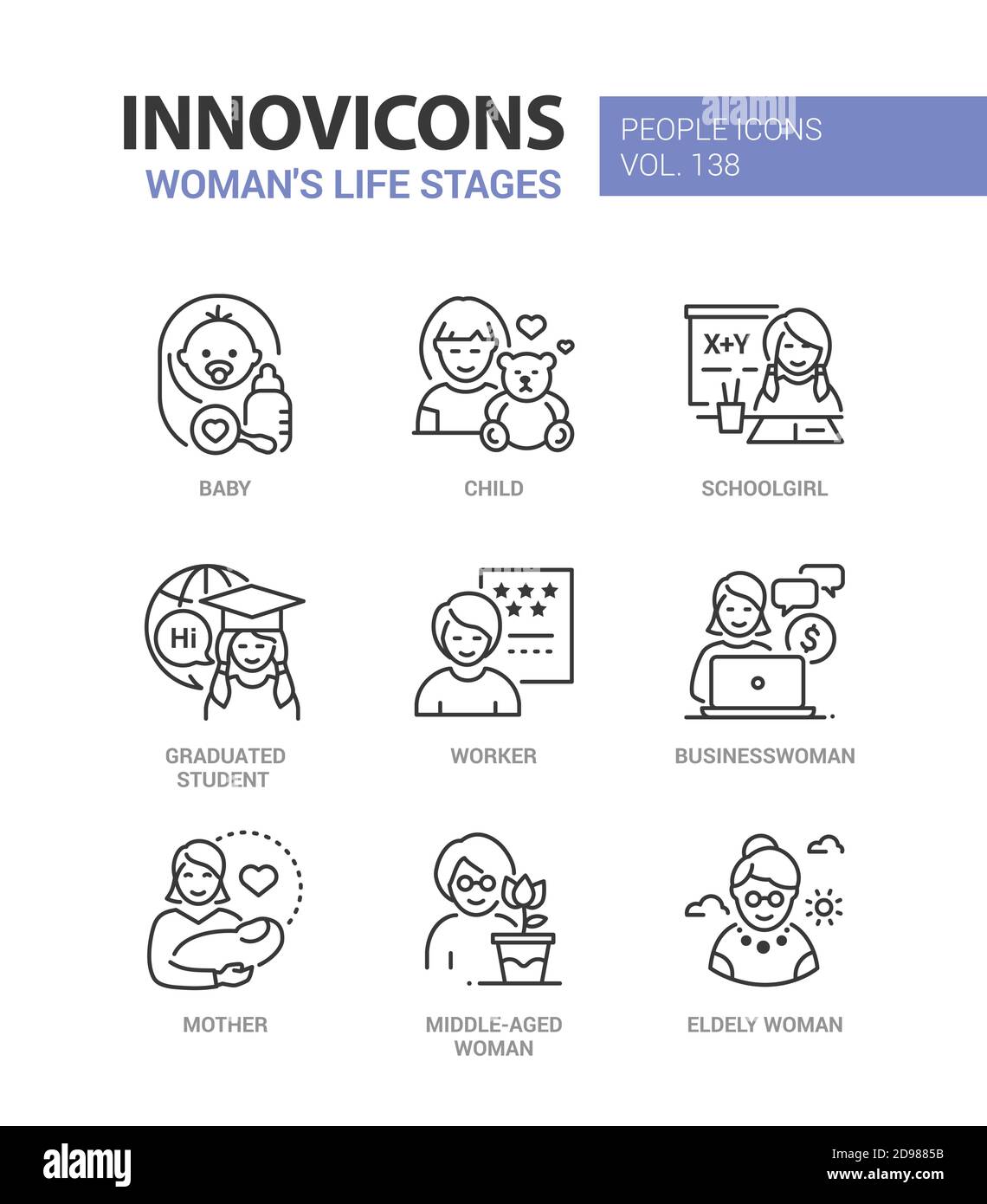 Life stages baby to adult Cut Out Stock Images & Pictures - Alamy