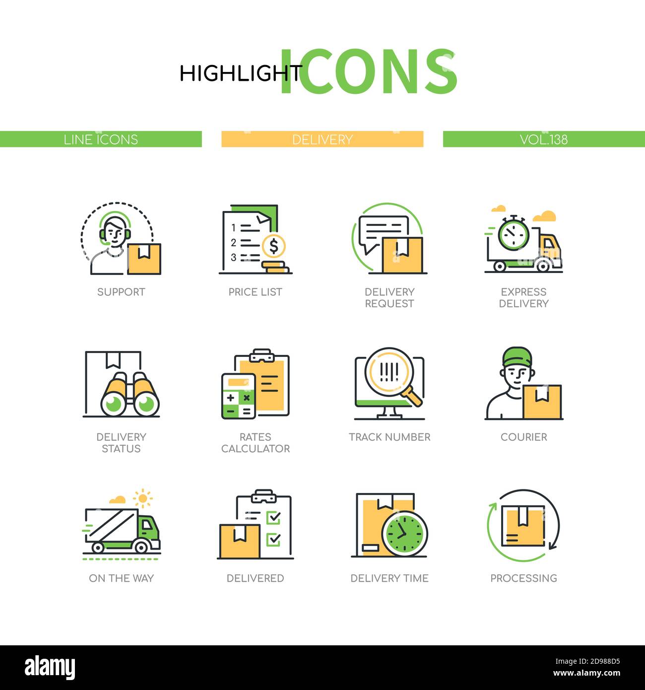 Courier icon modern line Cut Out Stock Images & Pictures - Alamy