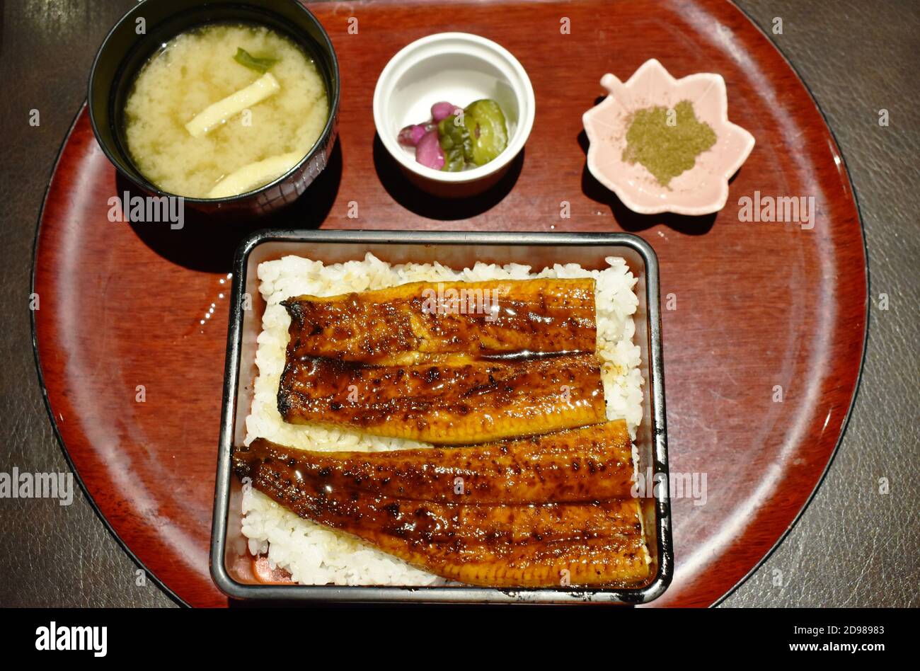 grilled eel fish or unagi with soy sauce on rice premium Japanese food ...
