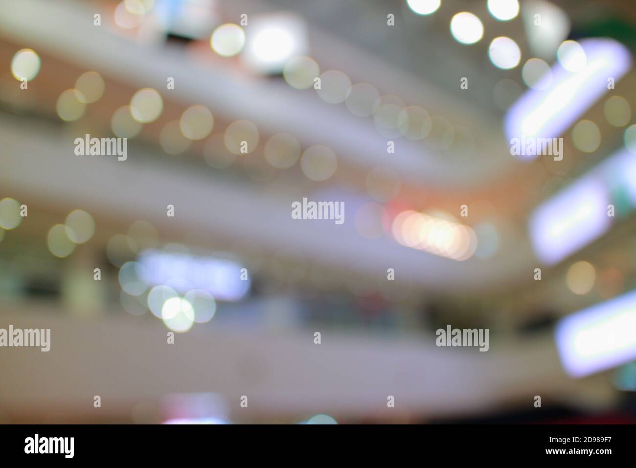 Light bokeh and blur from shopping mall luxury lights Stock Photo - Alamy