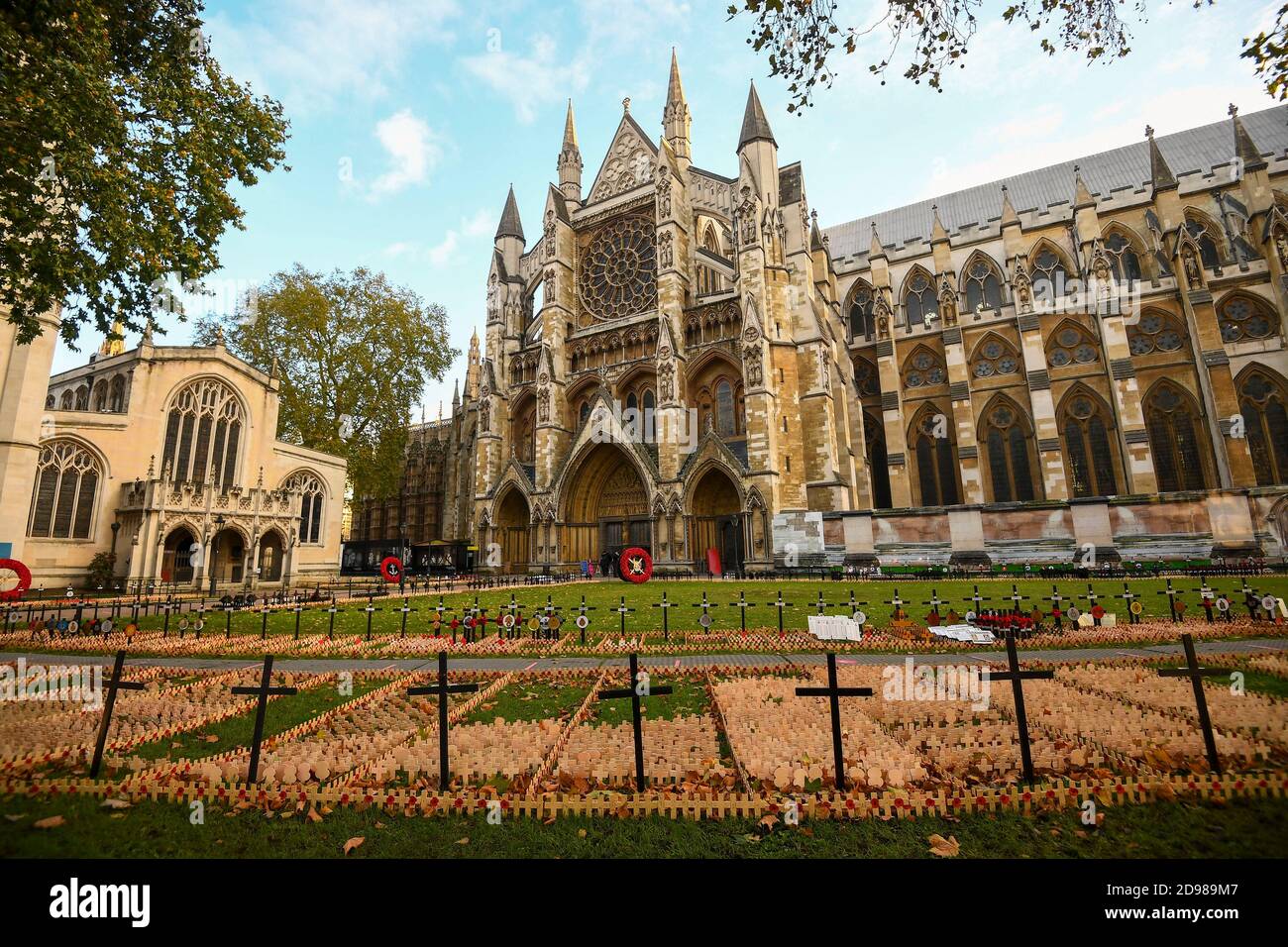 Work continues on laying crosses in the Field of Remembrance at ...