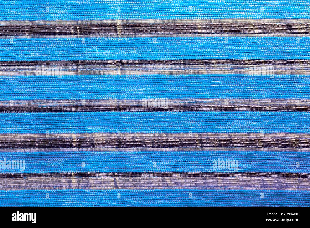 cyan striped synthetic woven upholstery fabric close-up texture Stock ...