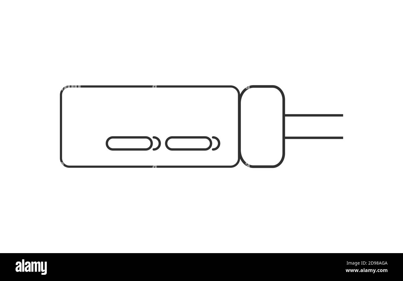 Electrical capasitor symbol isolated vector in outline style. Thru-hole ...