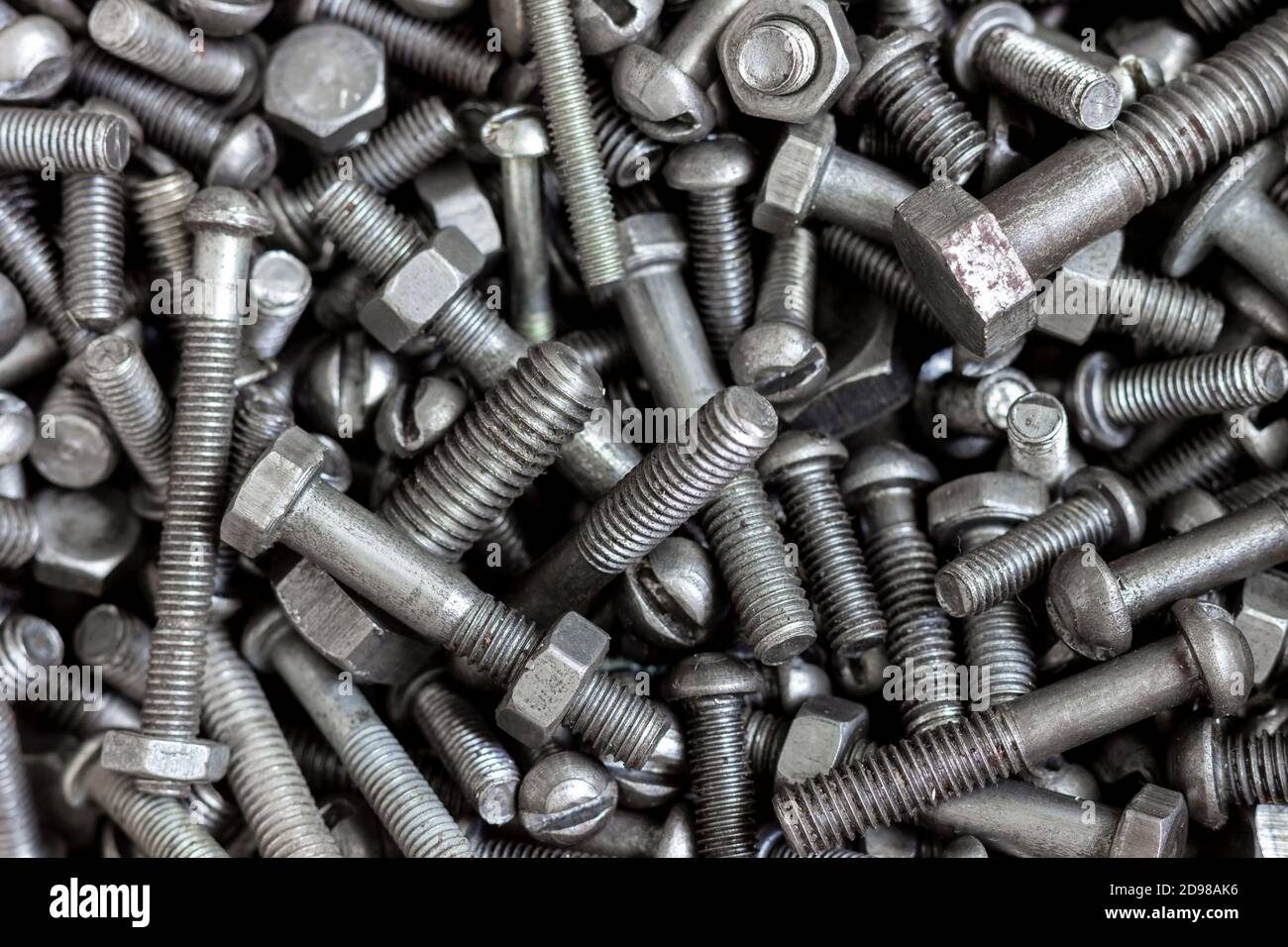 A bunch of hex head bolts, different sizes and diameters Stock Photo ...