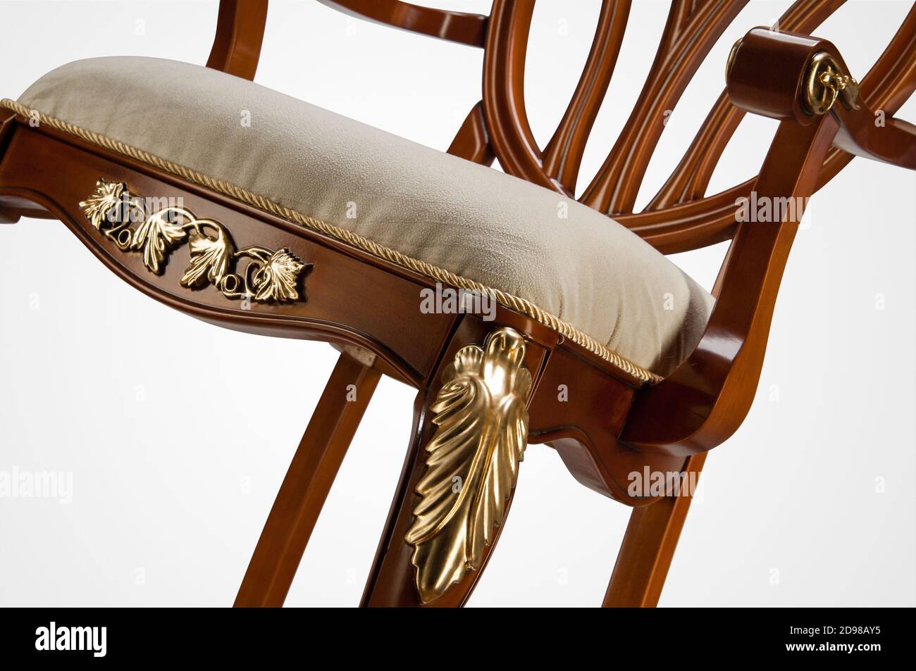 Luxury gold plated kitchen chair in baroque style Stock Photo - Alamy