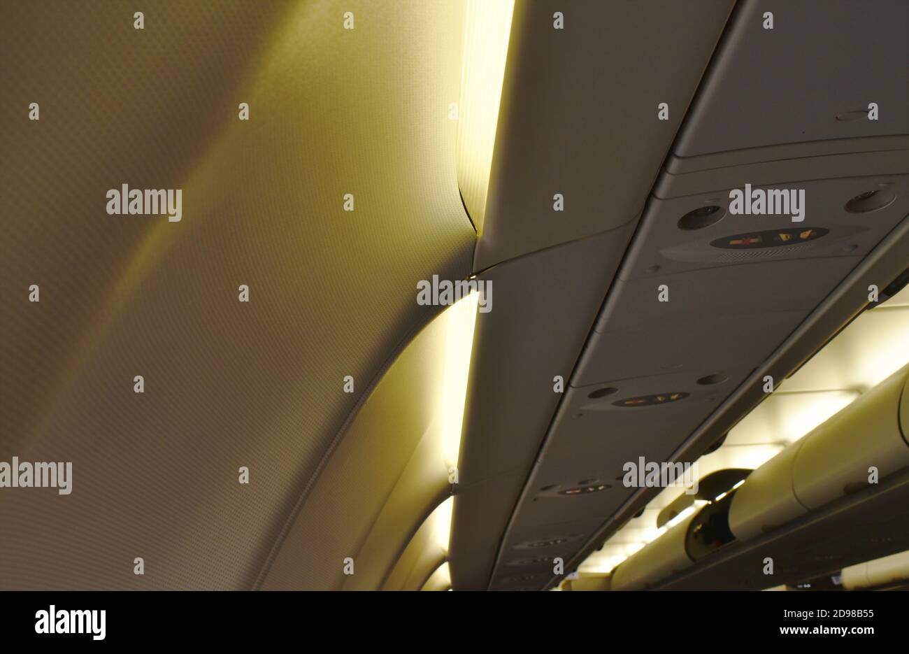 Inside airplane cabinet hi-res stock photography and images - Alamy