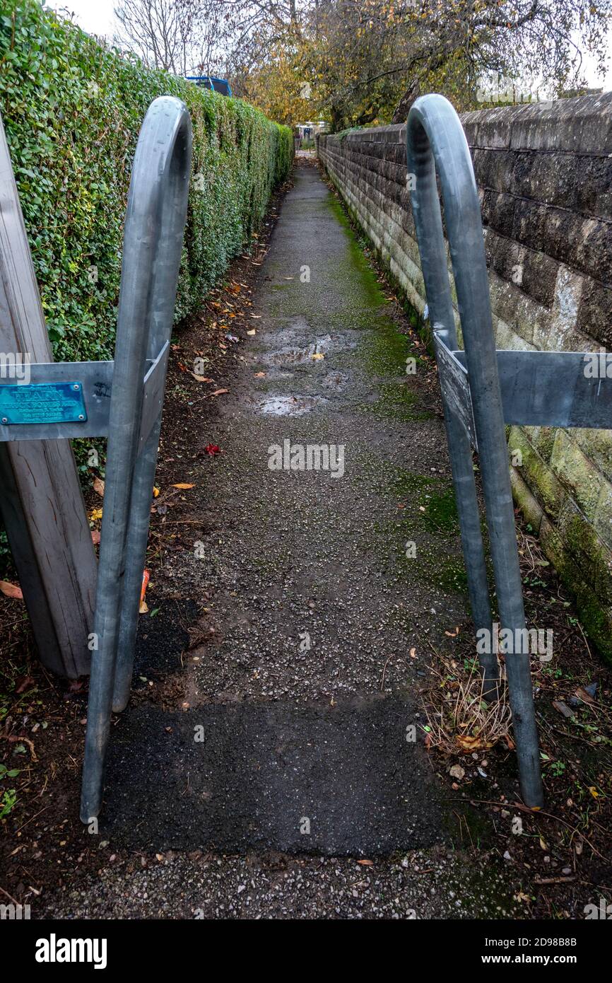 The public footpath 'A' frame barrier to stop misuse of the path by ...