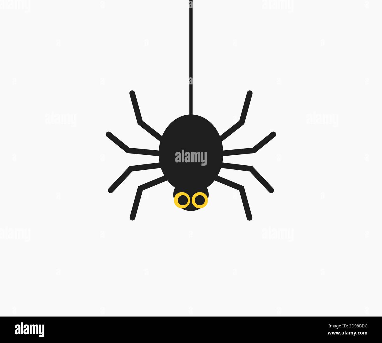 Cute hanging spider. Halloween vector illustration Stock Vector Image ...