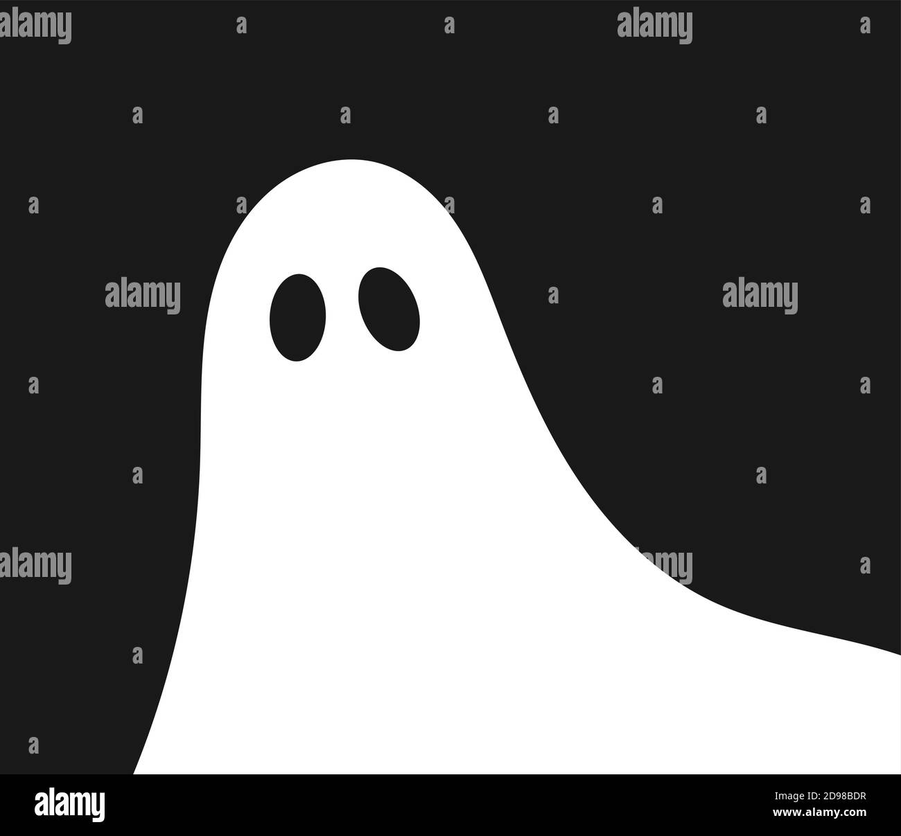 Spooky white ghost background. Halloween vector illustration Stock ...
