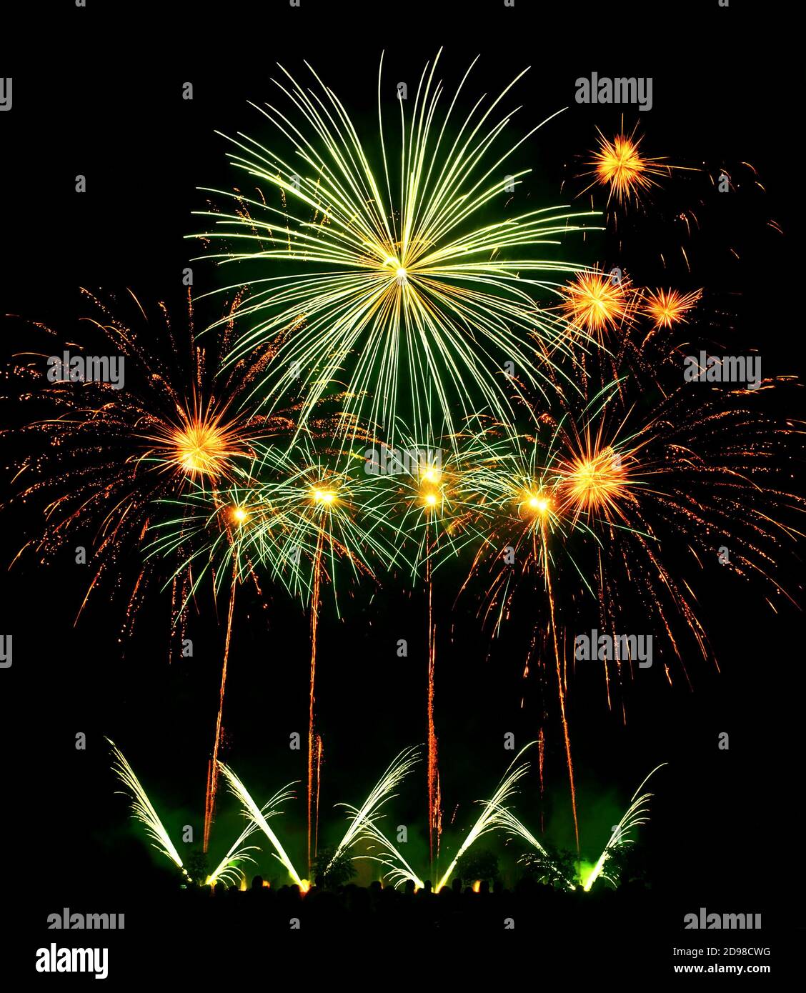 Colorful explosions and crackling fireworks Stock Photo - Alamy