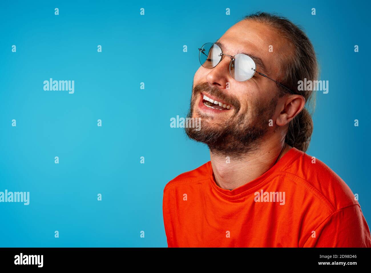 Portrait of a funny nerd man in glasses Stock Photo - Alamy