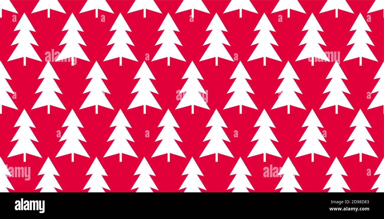 Christmas trees red and white seamless pattern. Vector illustration ...