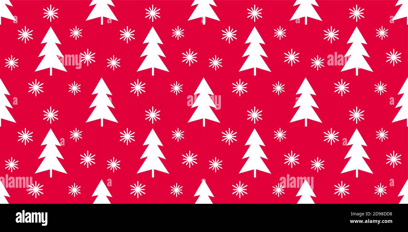 Christmas trees red and white seamless pattern. Vector illustration ...