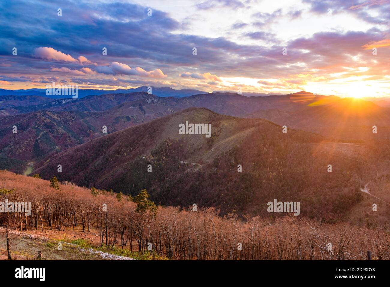 Altenmarkt an der Triesting: view from mountain Hocheck to the Alps ...