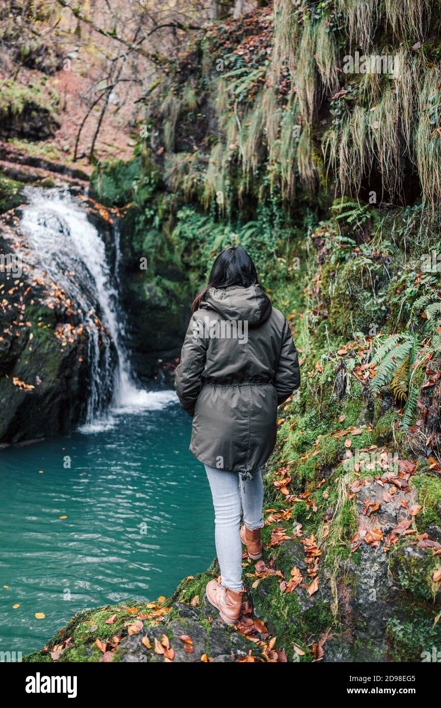Back view lonely girl in hi-res stock photography and images - Alamy