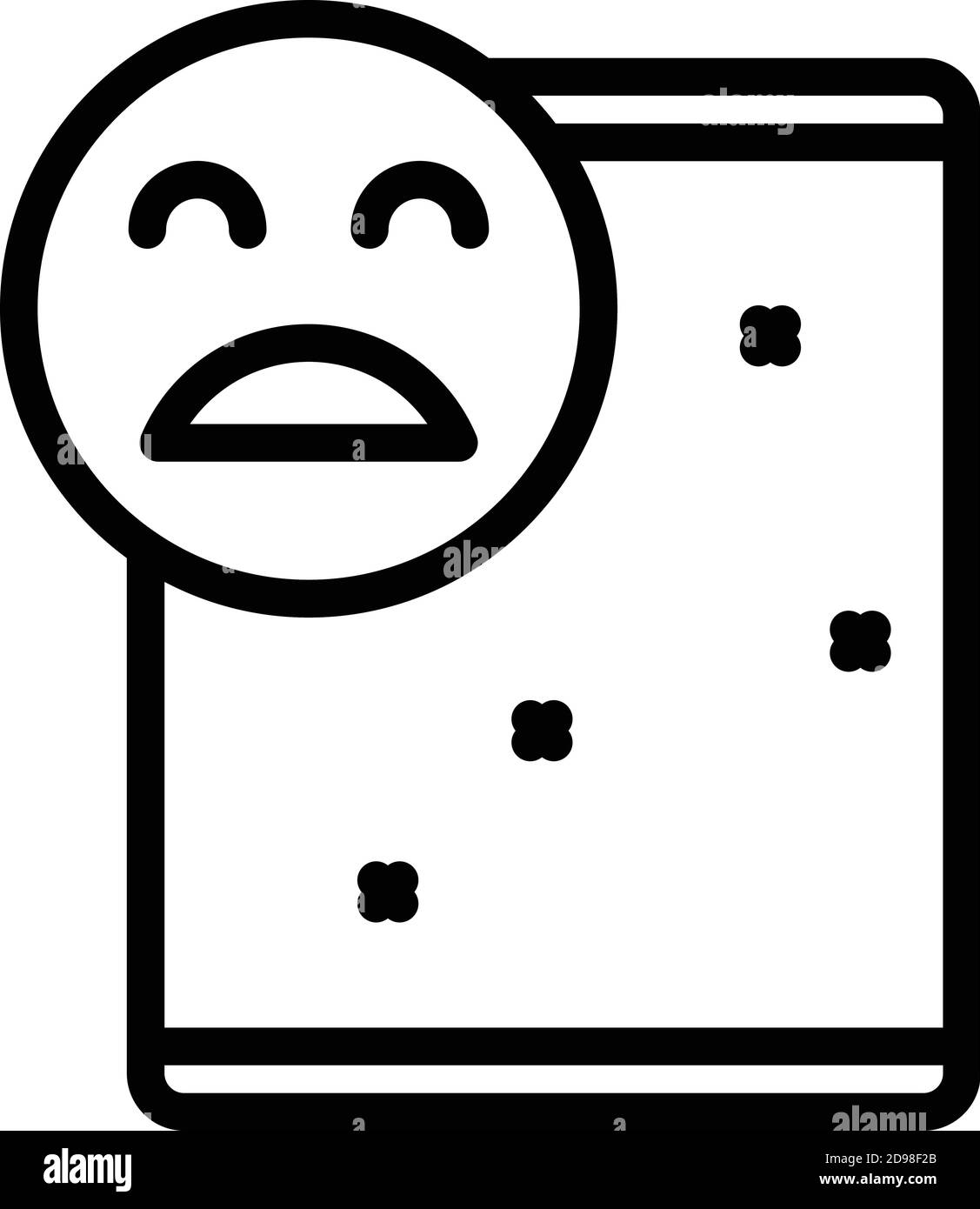 Sad tablet icon. Outline sad tablet vector icon for web design isolated ...