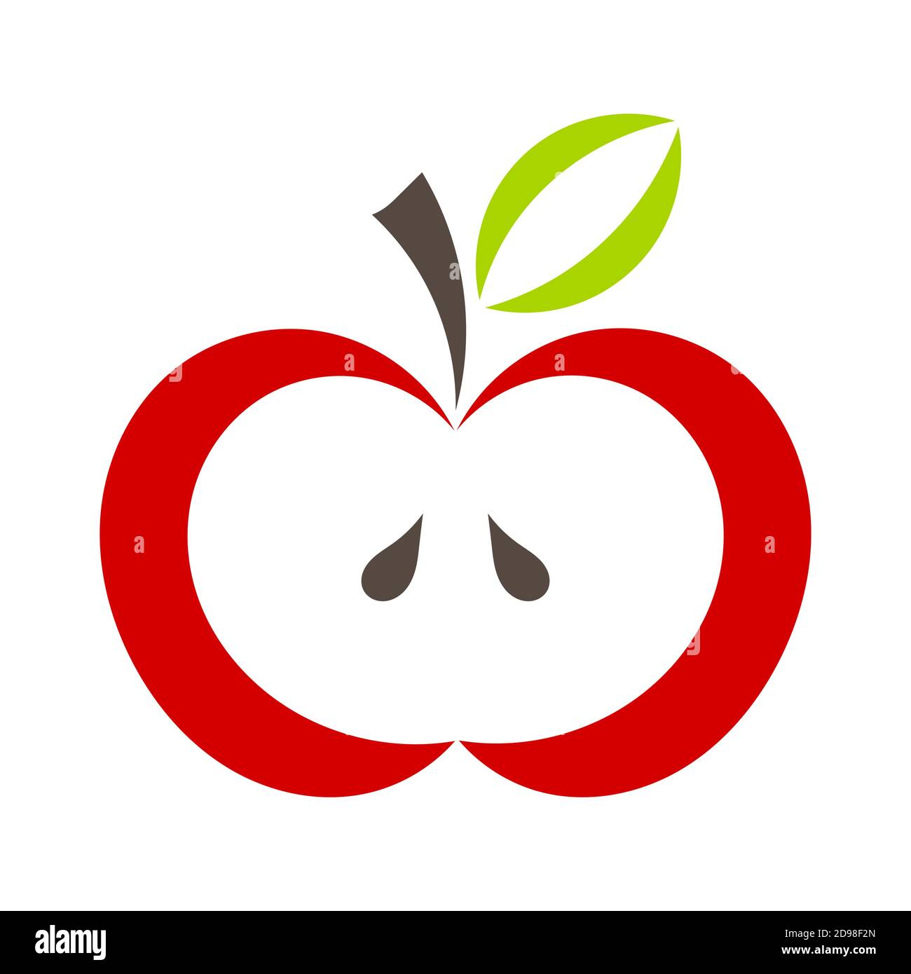 Red apple with green leaf icon. Vector illustration Stock Vector Image ...